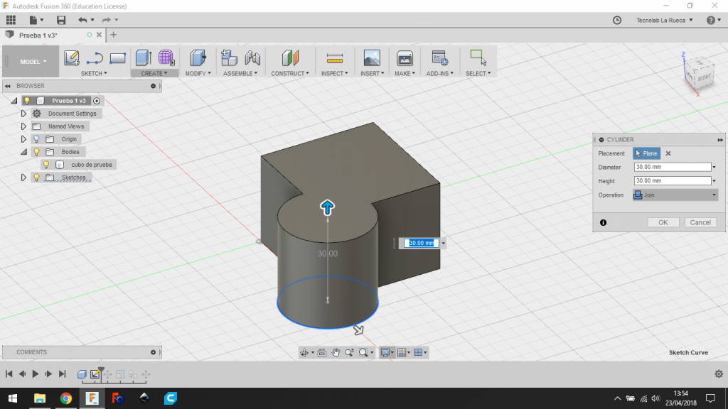 Impresión 3D – Introducción a Fusion 360 – TecnoLab La Rueca
